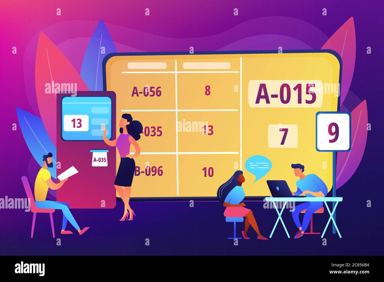 Electronic queuing system concept vector illustration Stock Vector ...