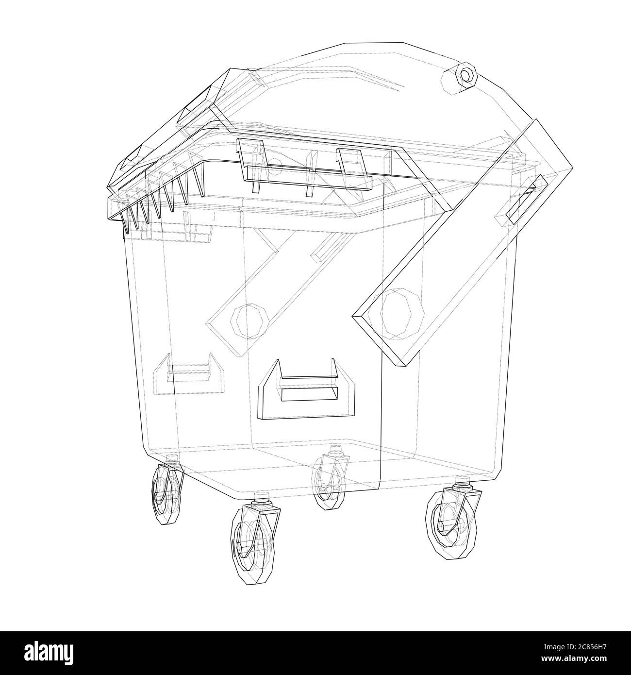 Outline Dumpster or dustbin Stock Photo - Alamy