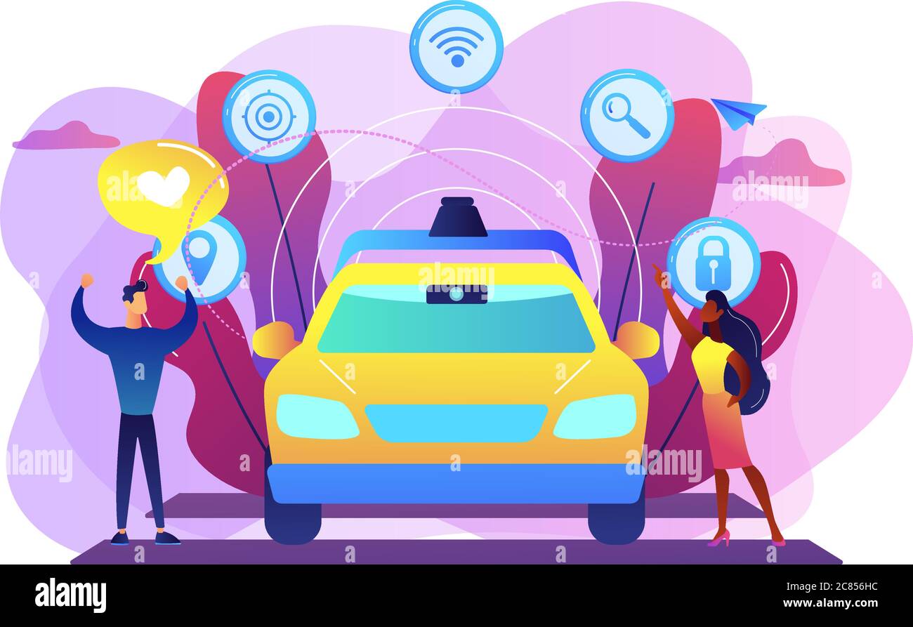 Autonomous driving concept vector illustration Stock Vector Image & Art ...
