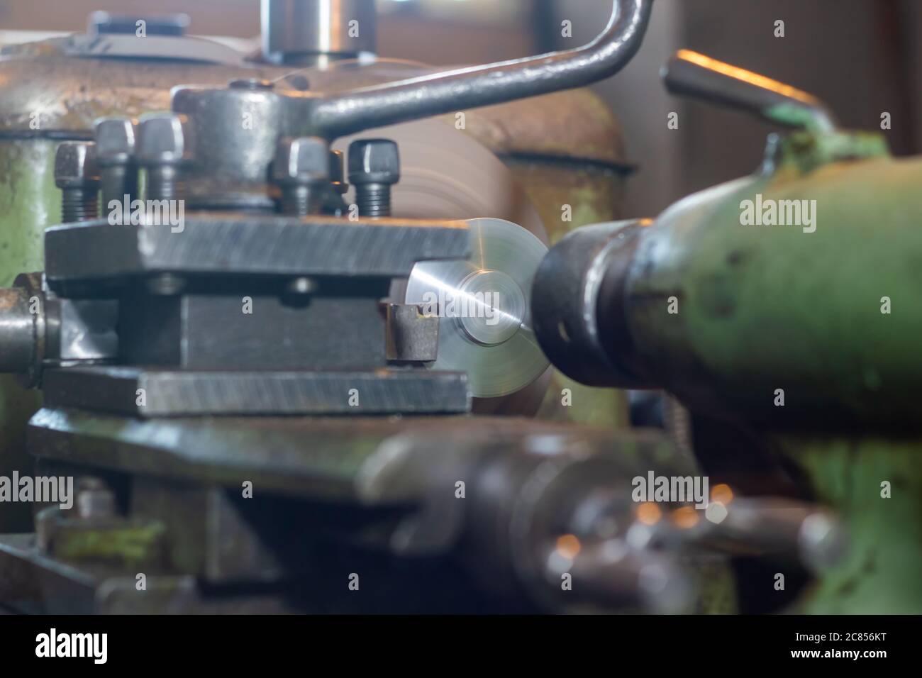 old rusty industrial machine in a factory, close up of an industrial ...
