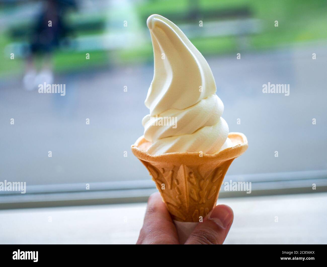 White soft ice cream made of fresh milk in Asahiyama zoo, Asahikawa ...