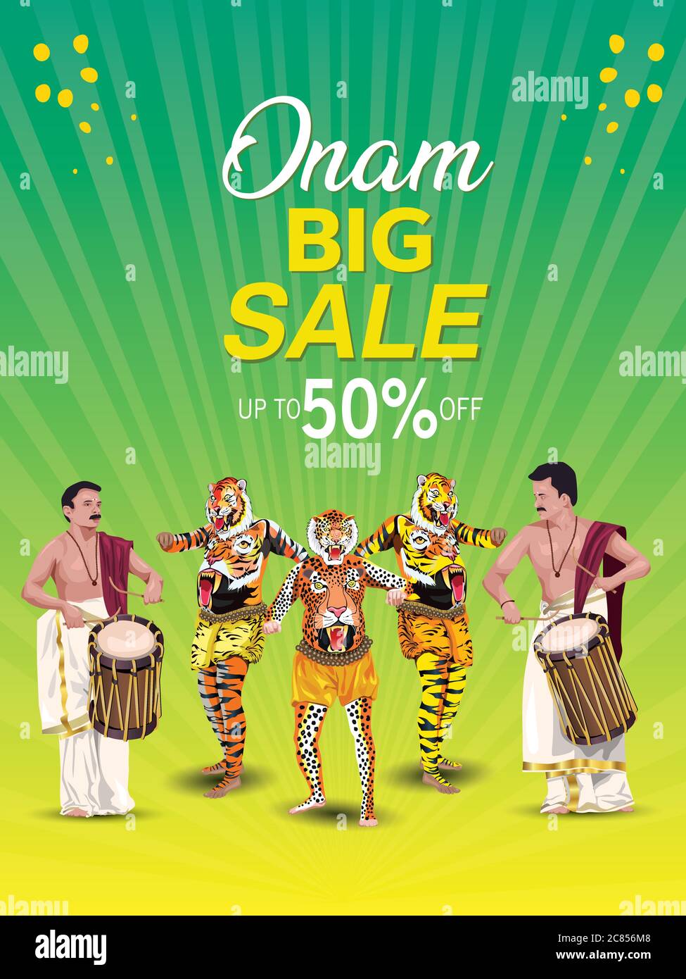 Onam Big Sale Poster Or Banner design with chenda melam and pulikali ...