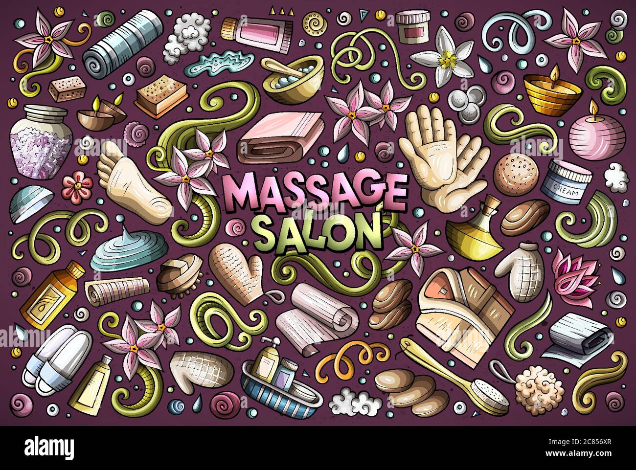 Vector set of Massage and Spa objects Stock Vector Image & Art - Alamy