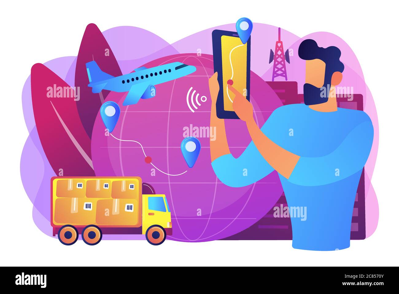 Smart delivery tracking concept vector illustration Stock Vector Image ...