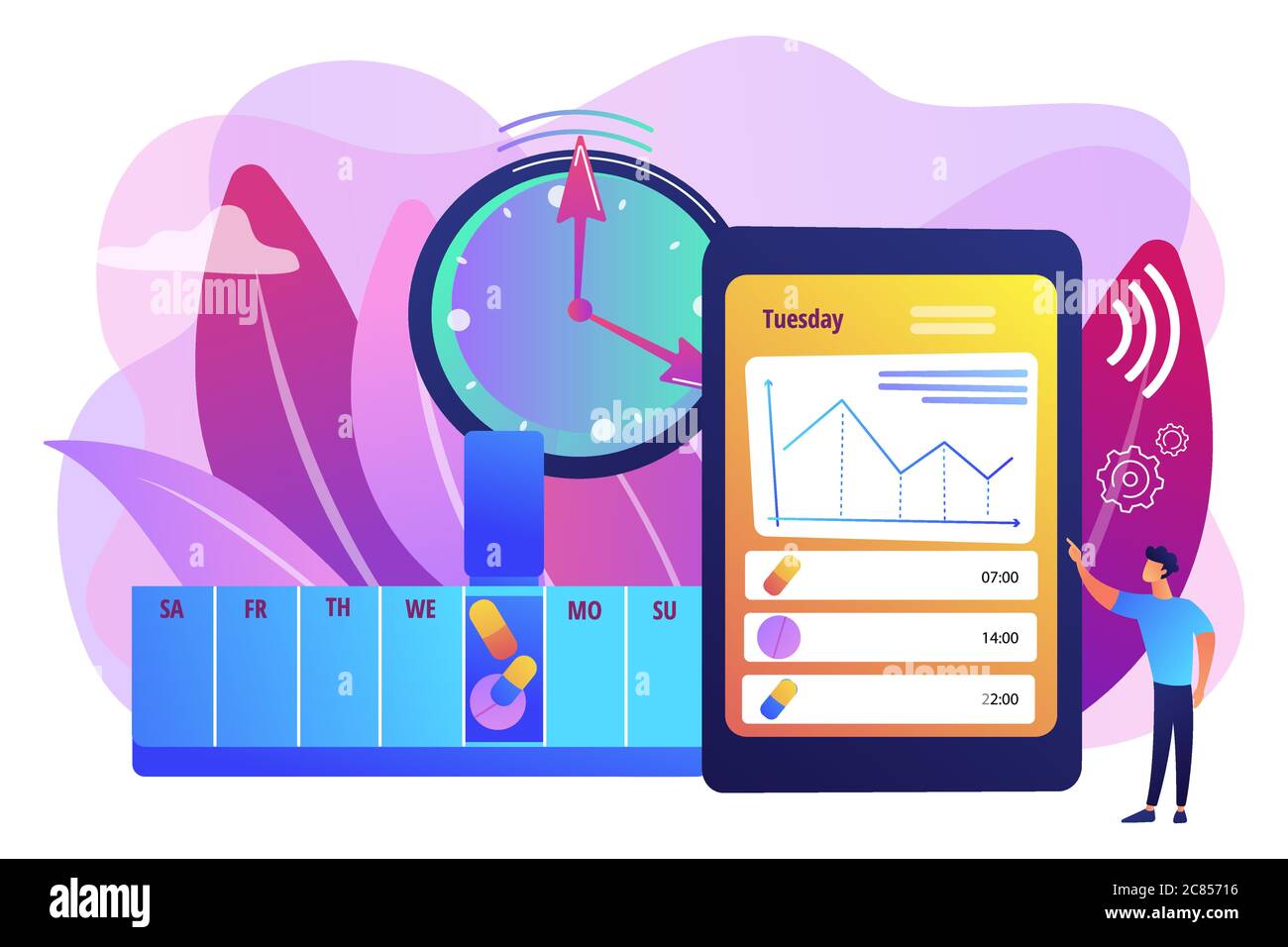 Smart pill boxes concept vector illustration Stock Vector Image & Art ...