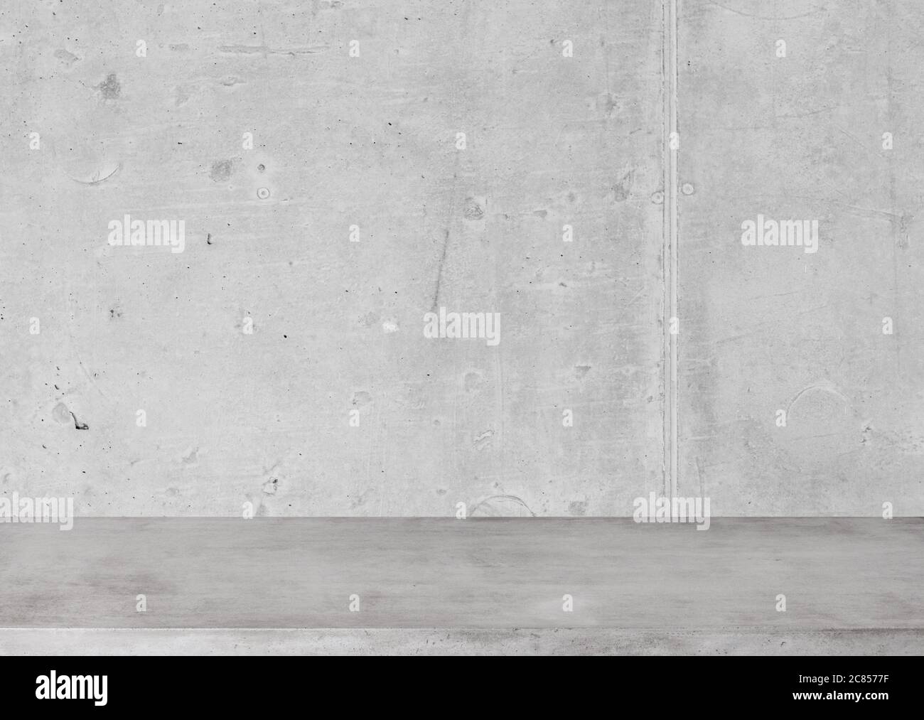 Gray concrete table and wall Stock Photo - Alamy