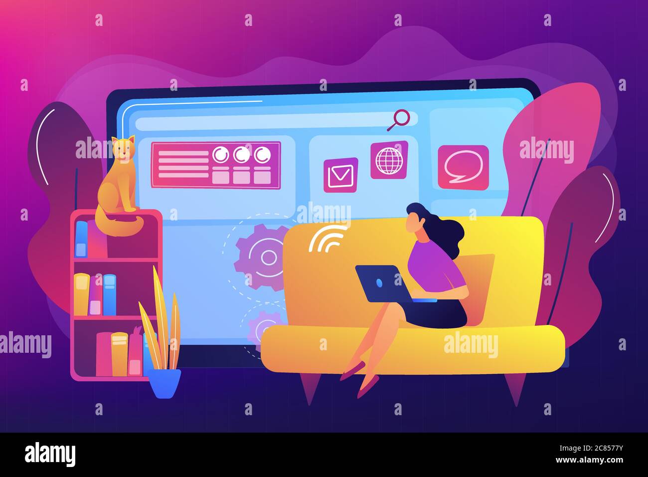 Freelance work concept vector illustration Stock Vector Image & Art - Alamy