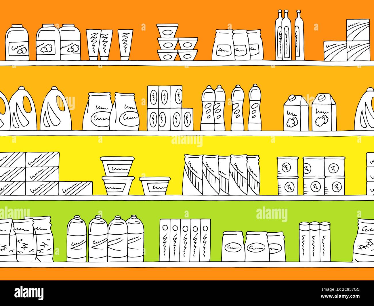 Shelves graphic seamless pattern color background sketch illustration ...