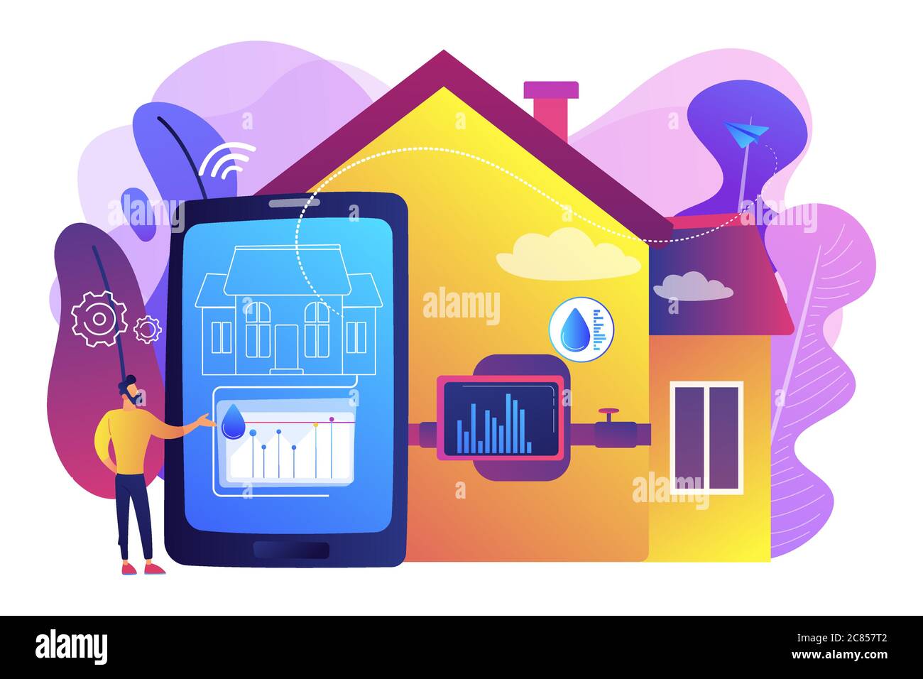 Water contamination detection system concept vector illustration Stock ...