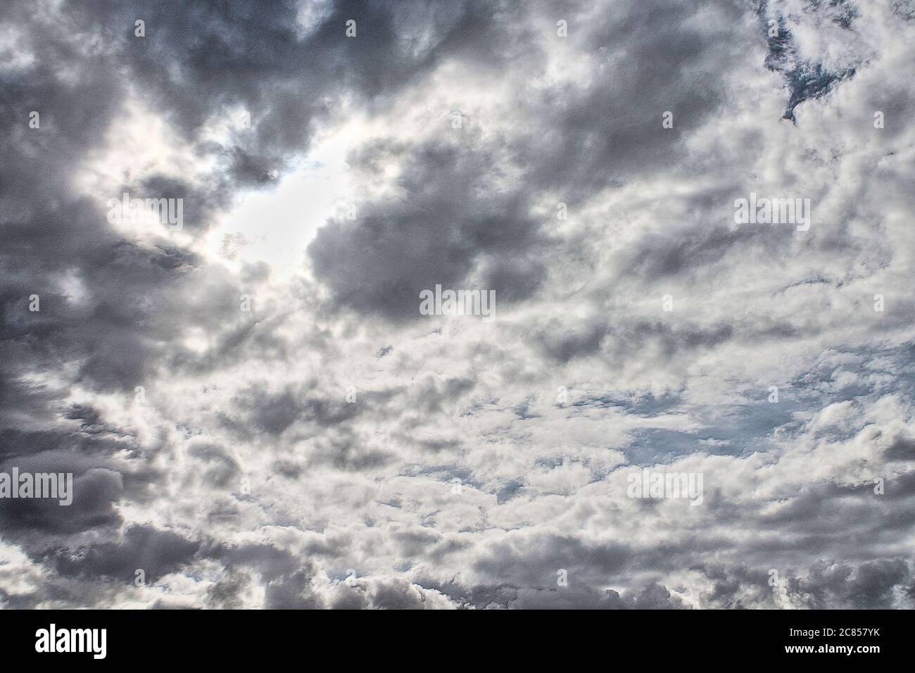 Dramatic sky and clouds taken on a summers evening in July in UK Stock ...