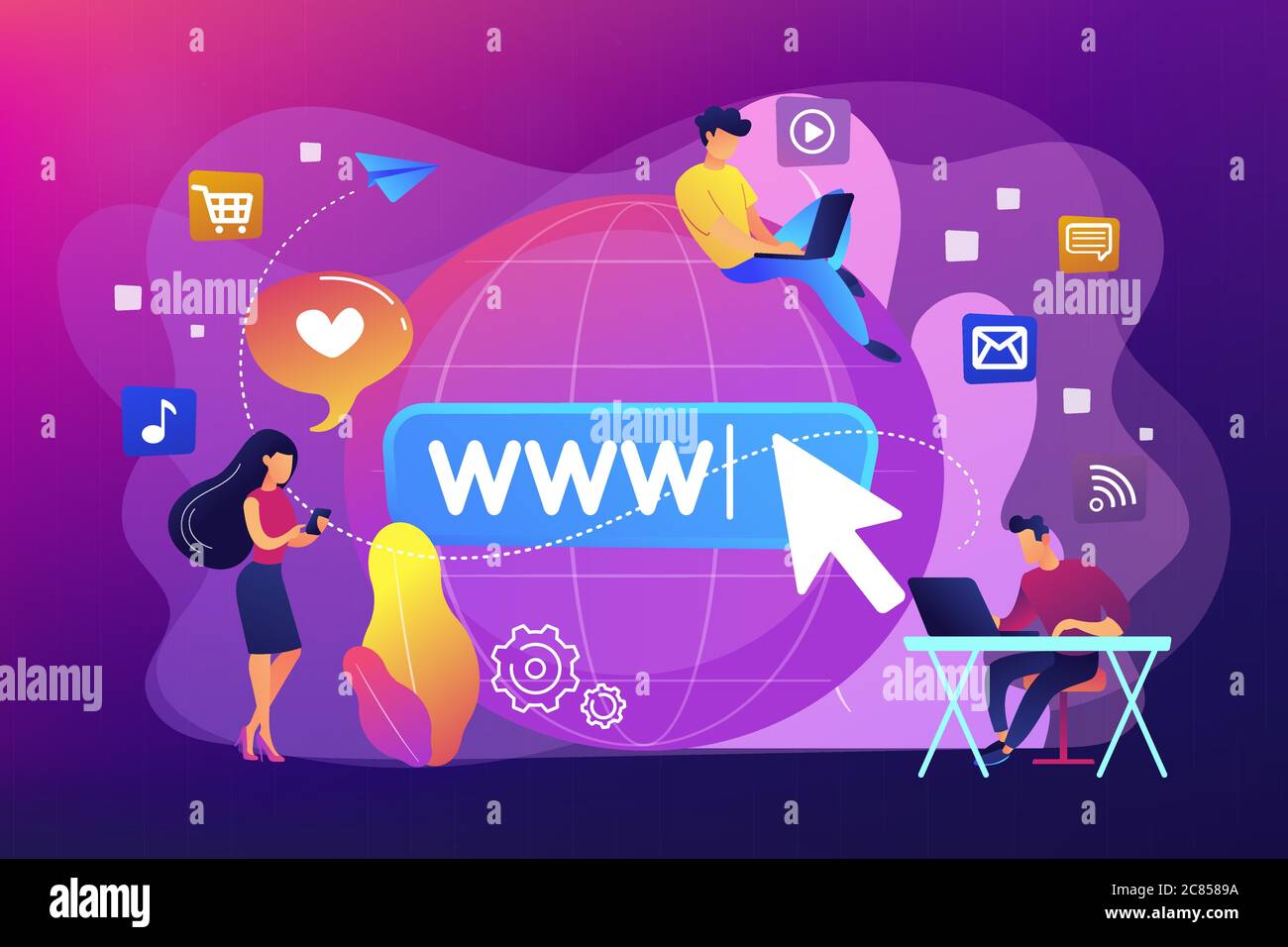 Internet addiction concept vector illustration Stock Vector Image & Art ...