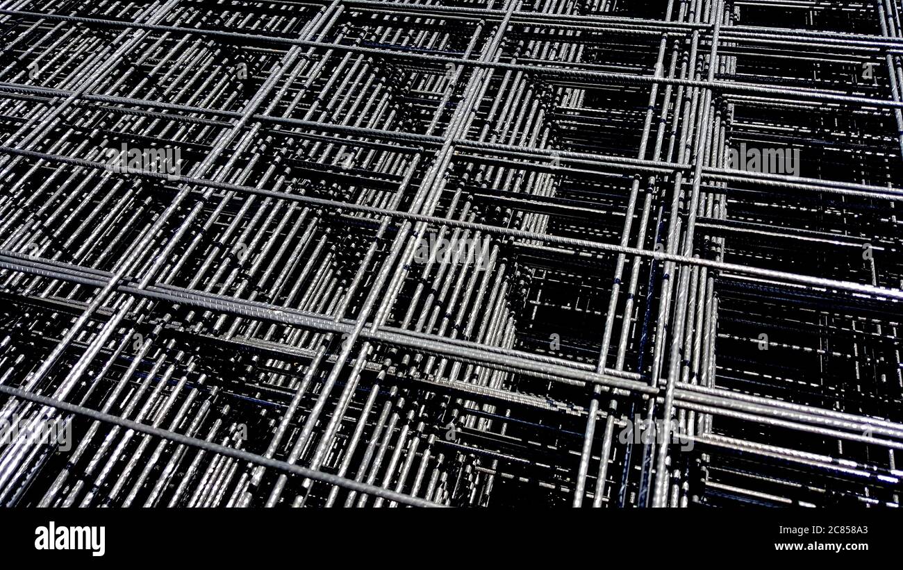 bundle of reinforced components in a construction site,rebar Stock ...
