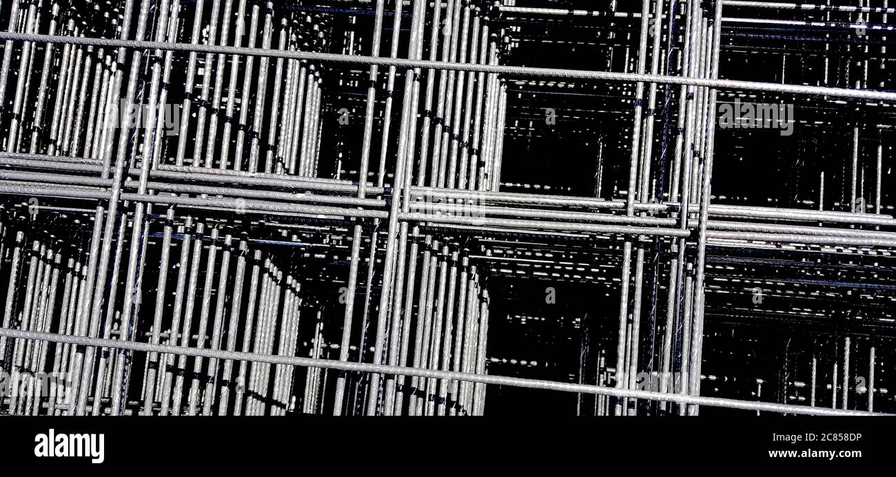 bundle of reinforced components in a construction site,rebar Stock ...