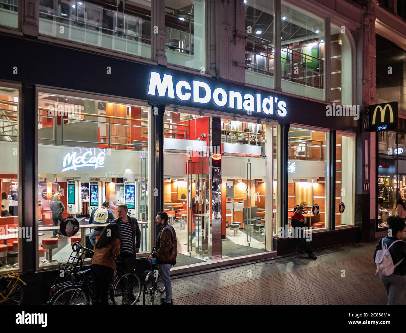 Amsterdam, Netherlands - October 15 2018: The outside of a McDonalds ...