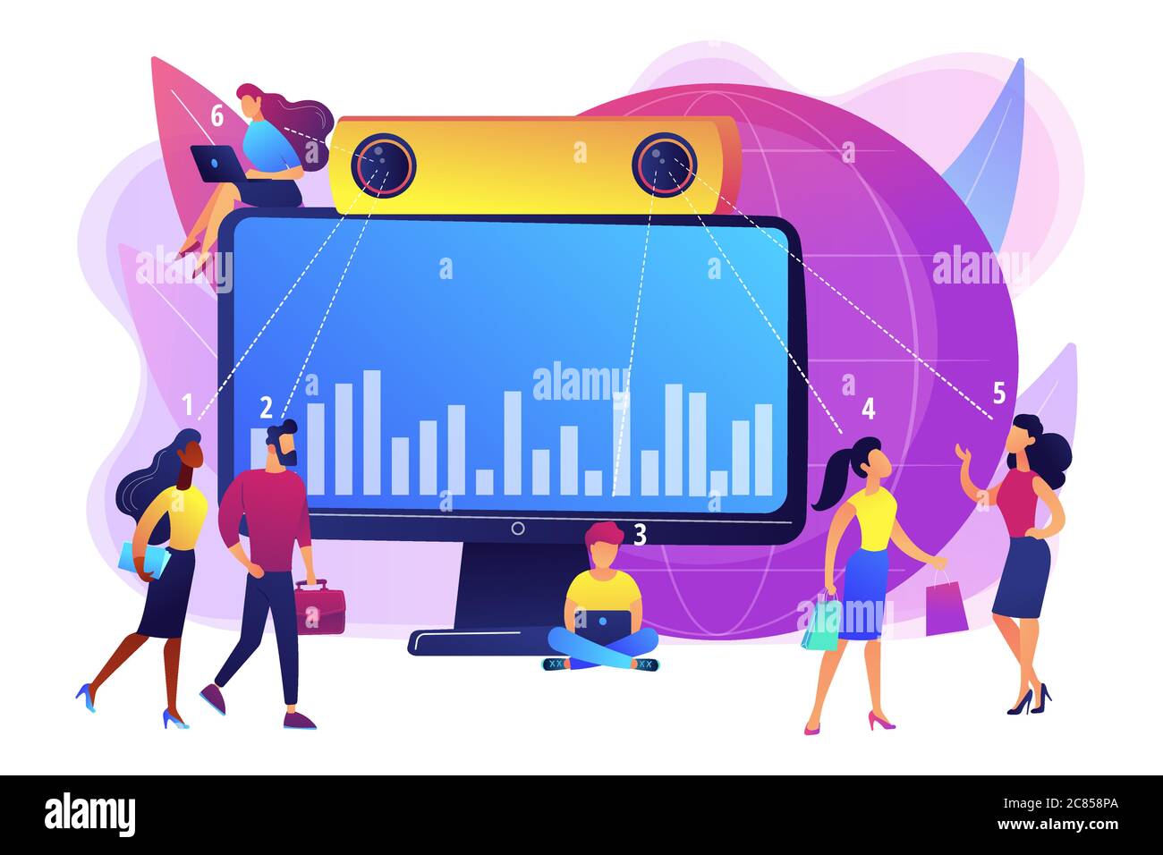 People Counter System Concept Vector Illustration Stock Vector Image
