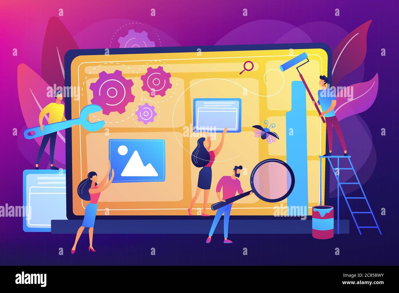 Website maintenance concept vector illustration Stock Vector Image ...