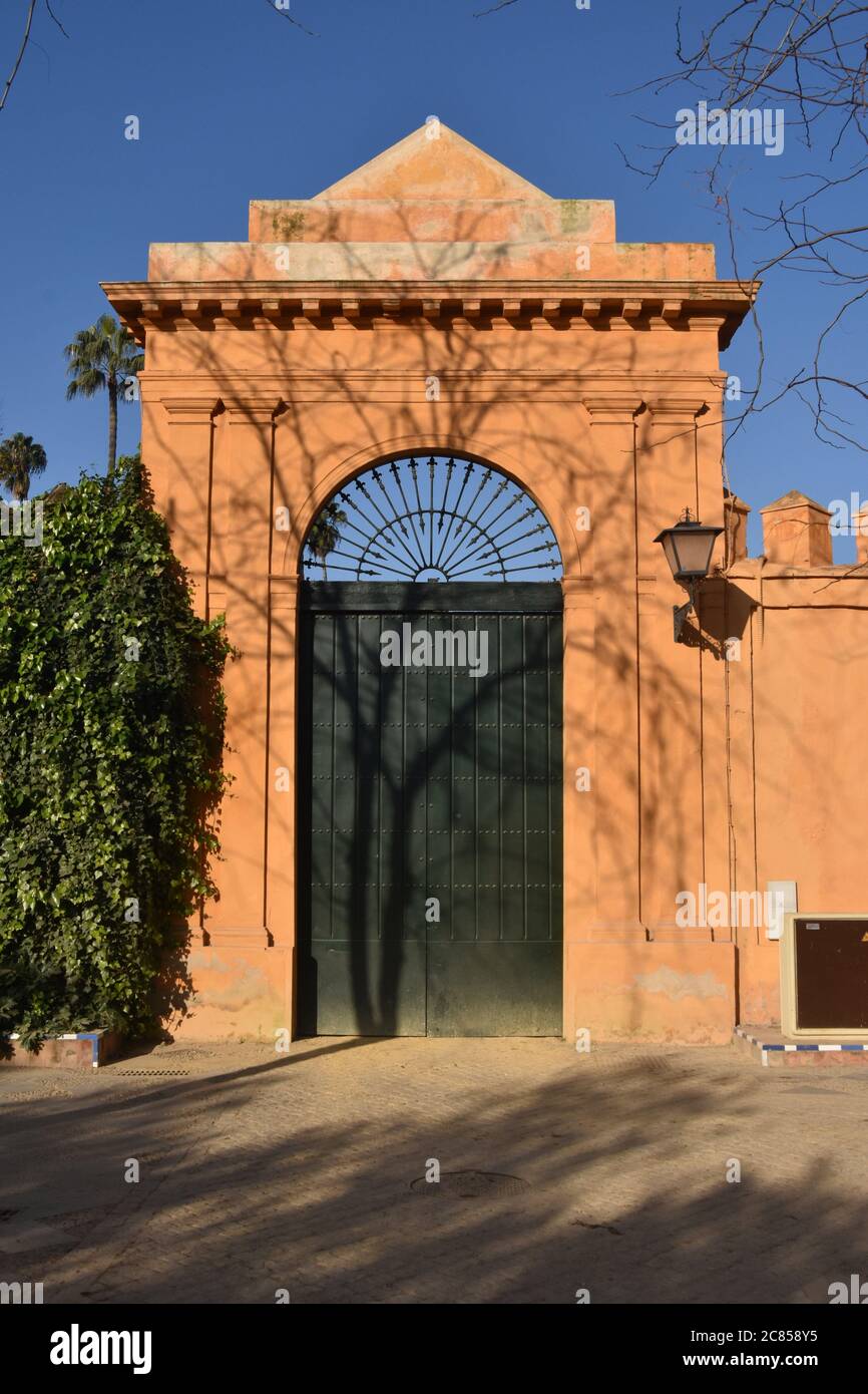 Medieval gate to aprk Stock Photo - Alamy