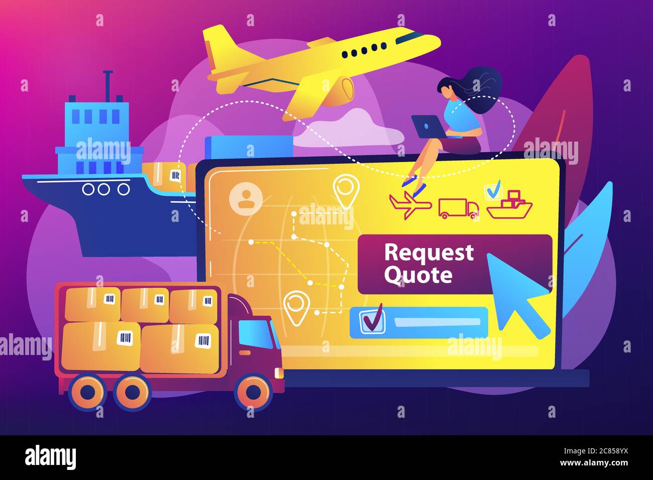 Freight quote request concept vector illustration Stock Vector Image ...