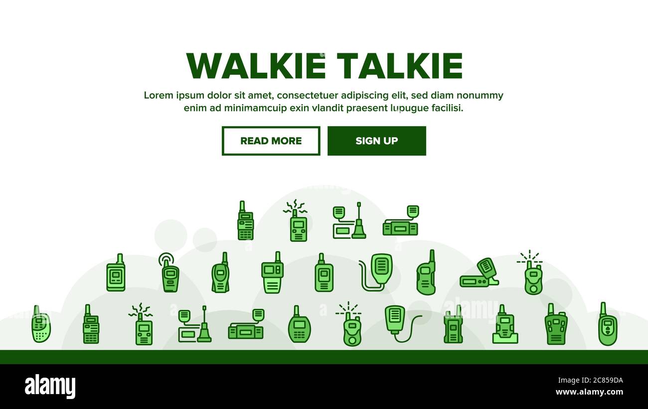 Walkie Talkie Device Landing Header Vector Stock Vector Image And Art Alamy