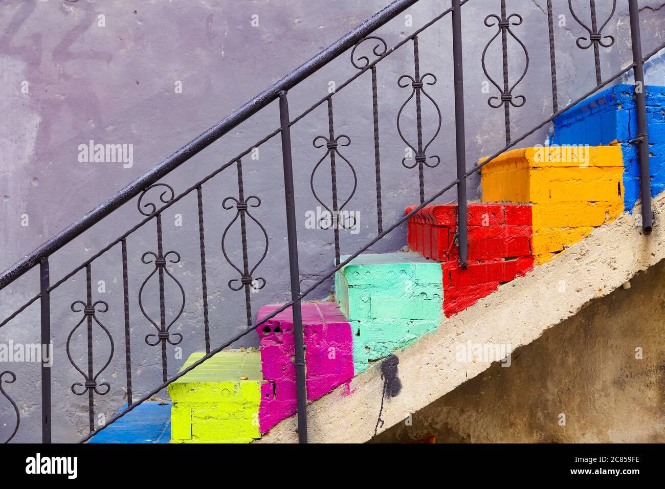 Colorful Stairs in Fener District, Istanbul, Turkey Stock Photo - Alamy