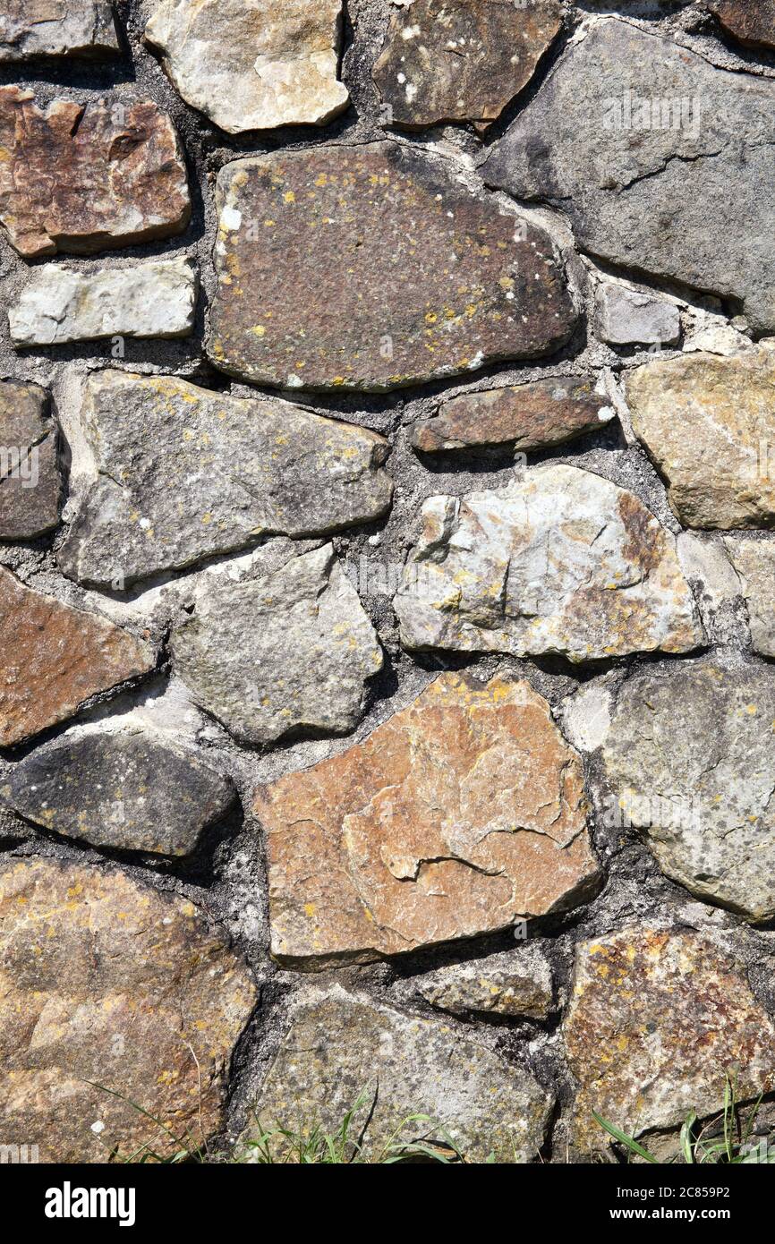Old weathered rustic stone brick wall texture background Stock Photo ...