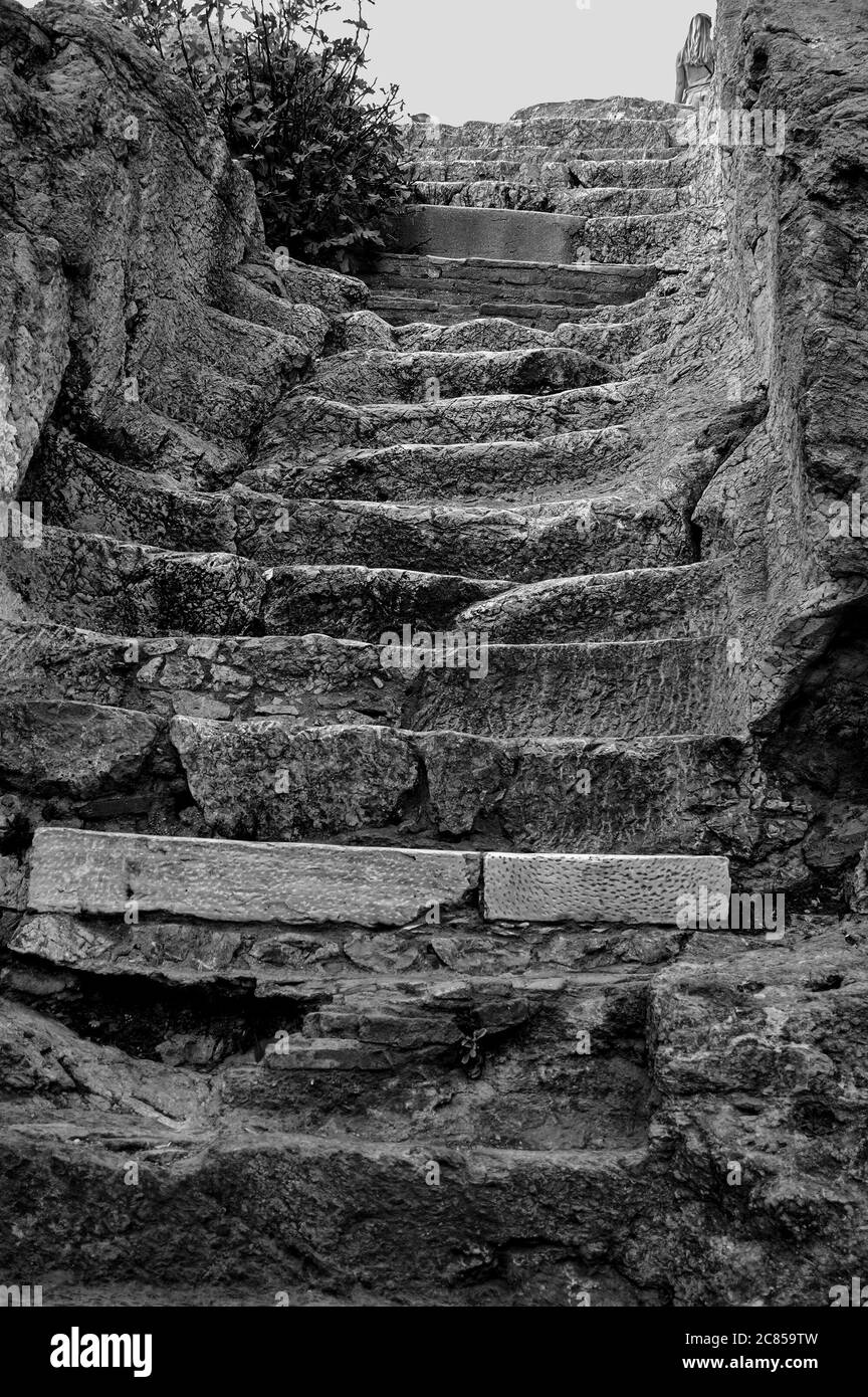 Ancient greek stone stairs Black and White Stock Photos & Images - Alamy