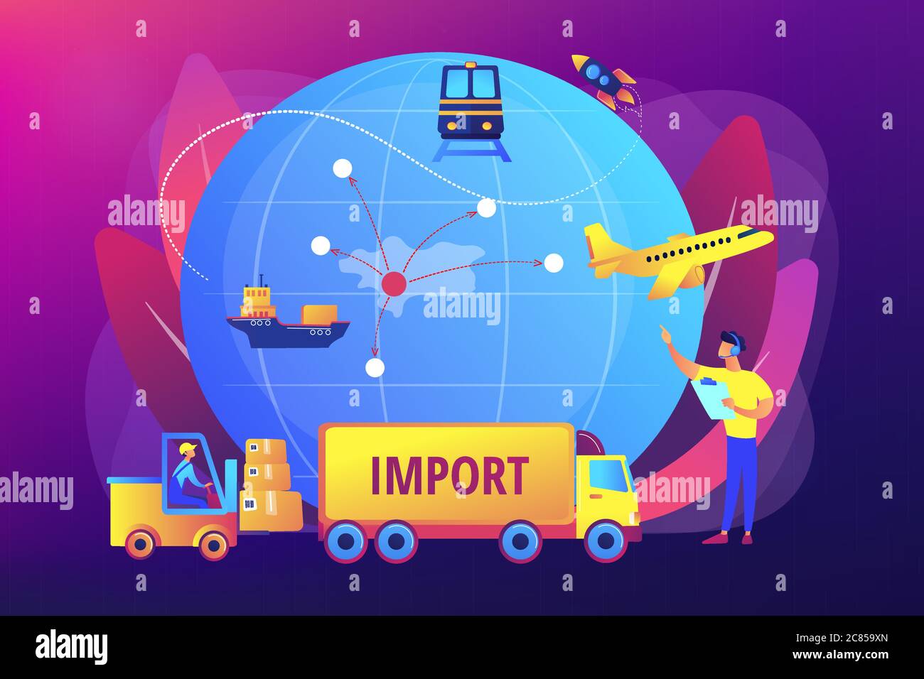 Import of goods and services concept vector illustration Stock Vector ...