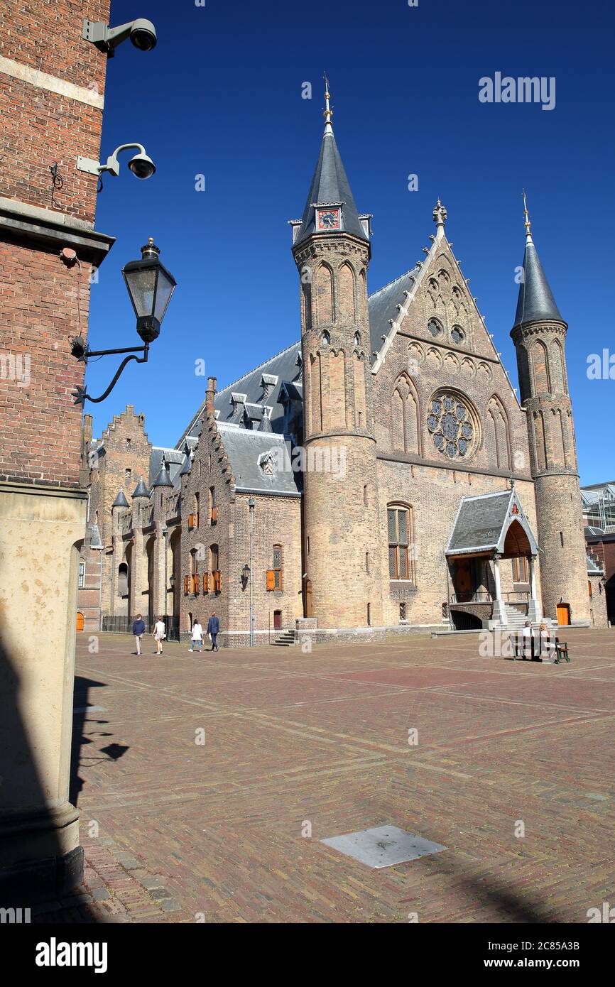 The external facade of the Ridderzaal (Knight's Hall), which forms the ...