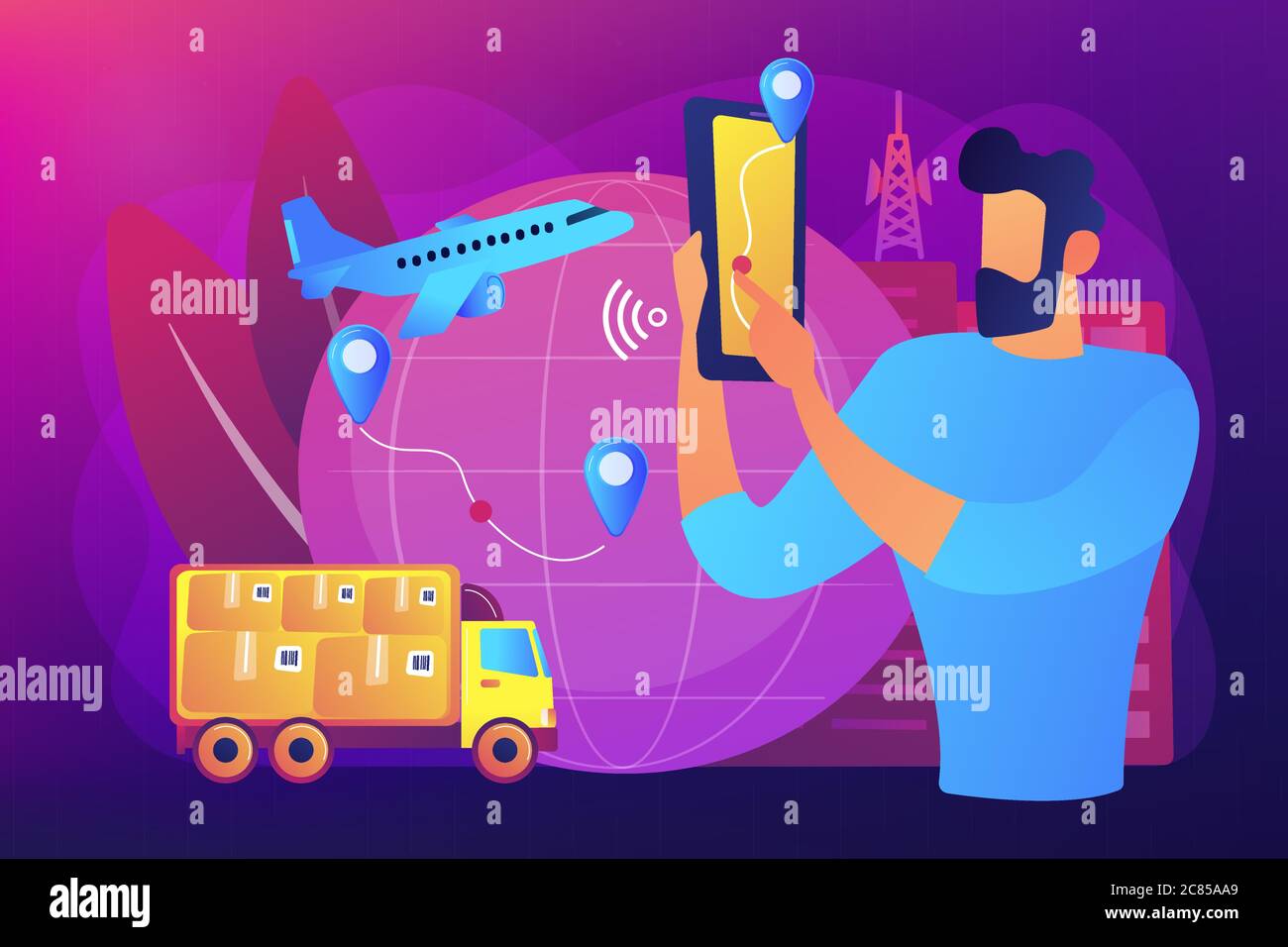 Smart delivery tracking concept vector illustration Stock Vector Image ...