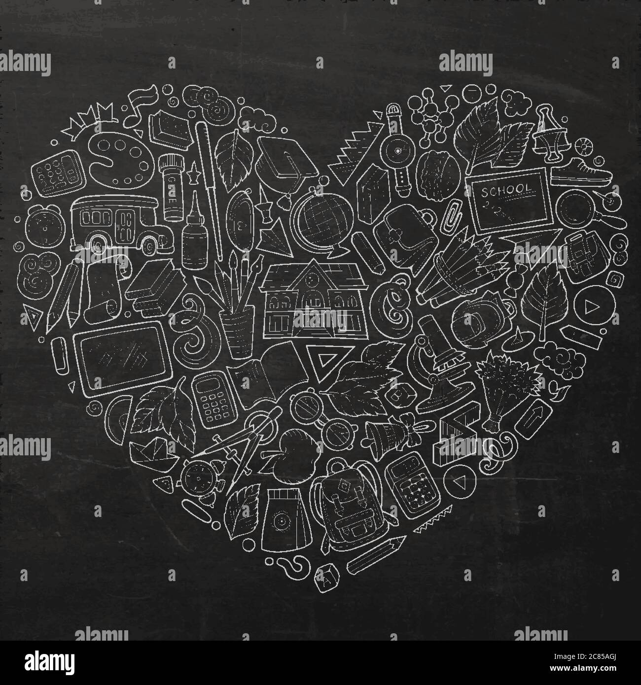 Line art vector hand drawn set of School cartoon doodle objects Stock Vector Image & Art - Alamy