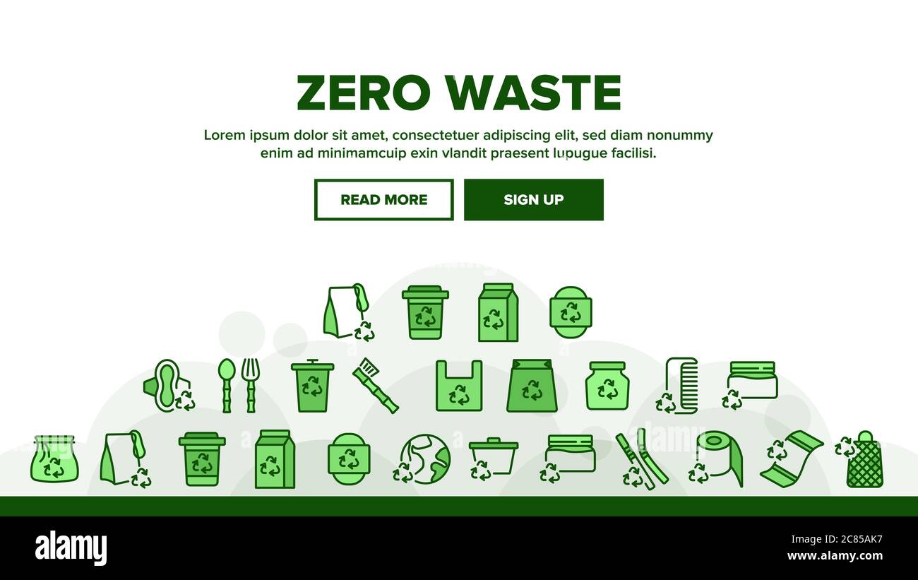Zero Waste Reusable Landing Header Vector Stock Vector Image & Art - Alamy