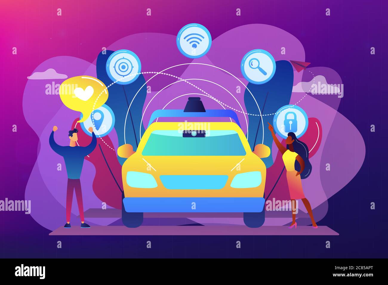 Autonomous driving concept vector illustration Stock Vector Image & Art ...