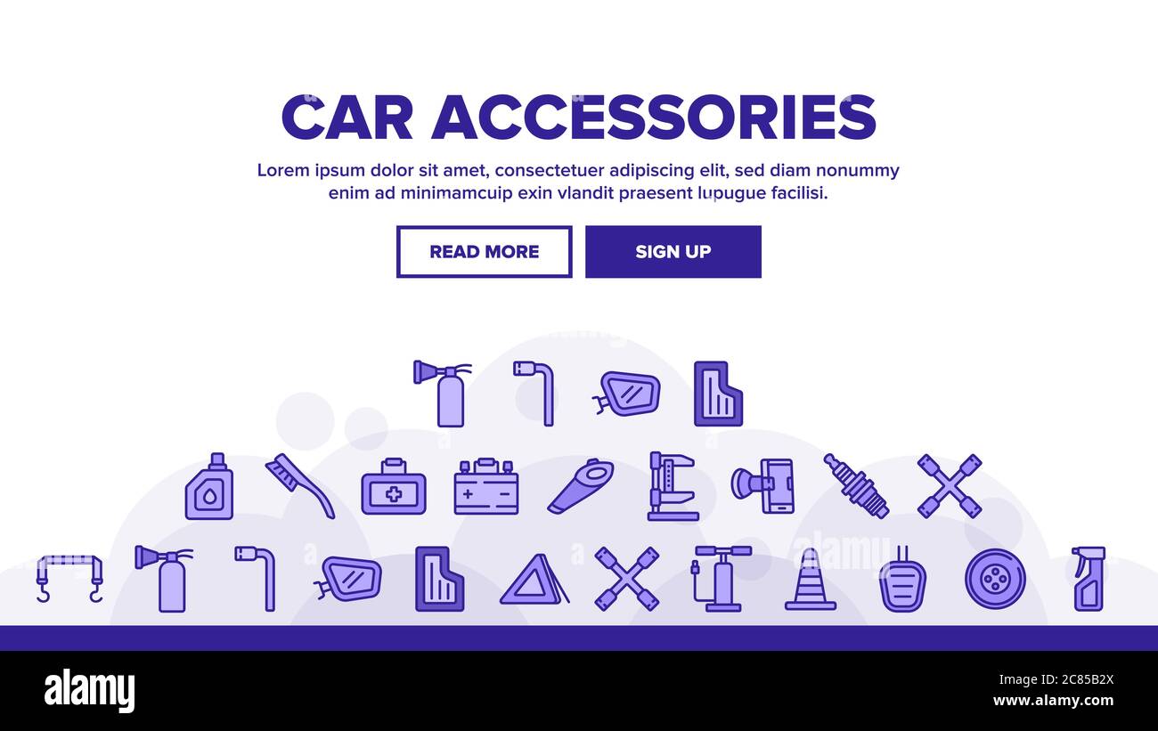 Car Accessories Tool Landing Header Vector Stock Vector Image & Art - Alamy