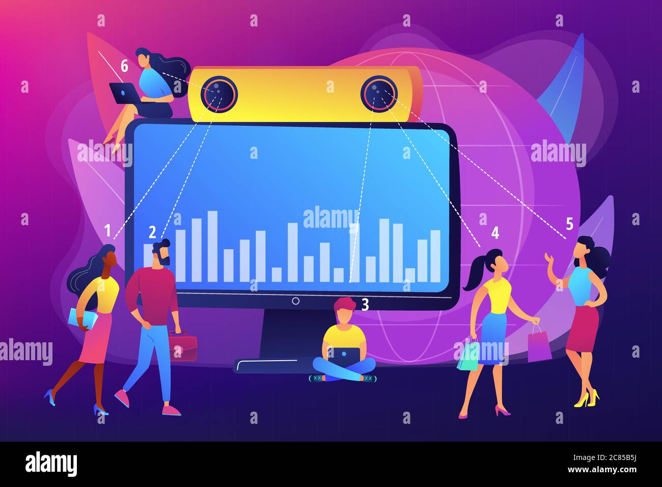 People Counter System Concept Vector Illustration Stock Vector Image