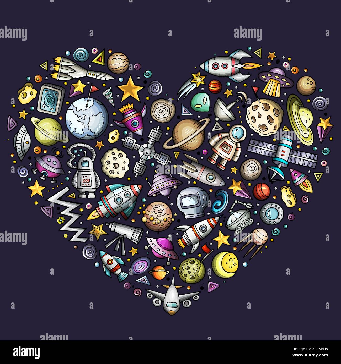 Set of vector 3d space objects rocket hi-res stock photography and ...