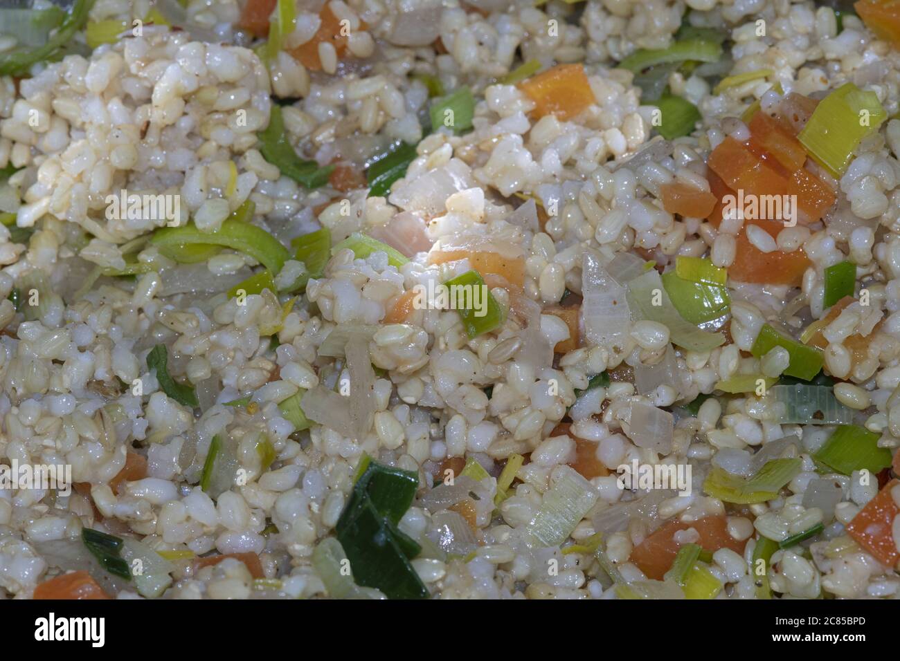 Yamani rice mixed with sauteed onions, leek, and carrots Stock Photo ...