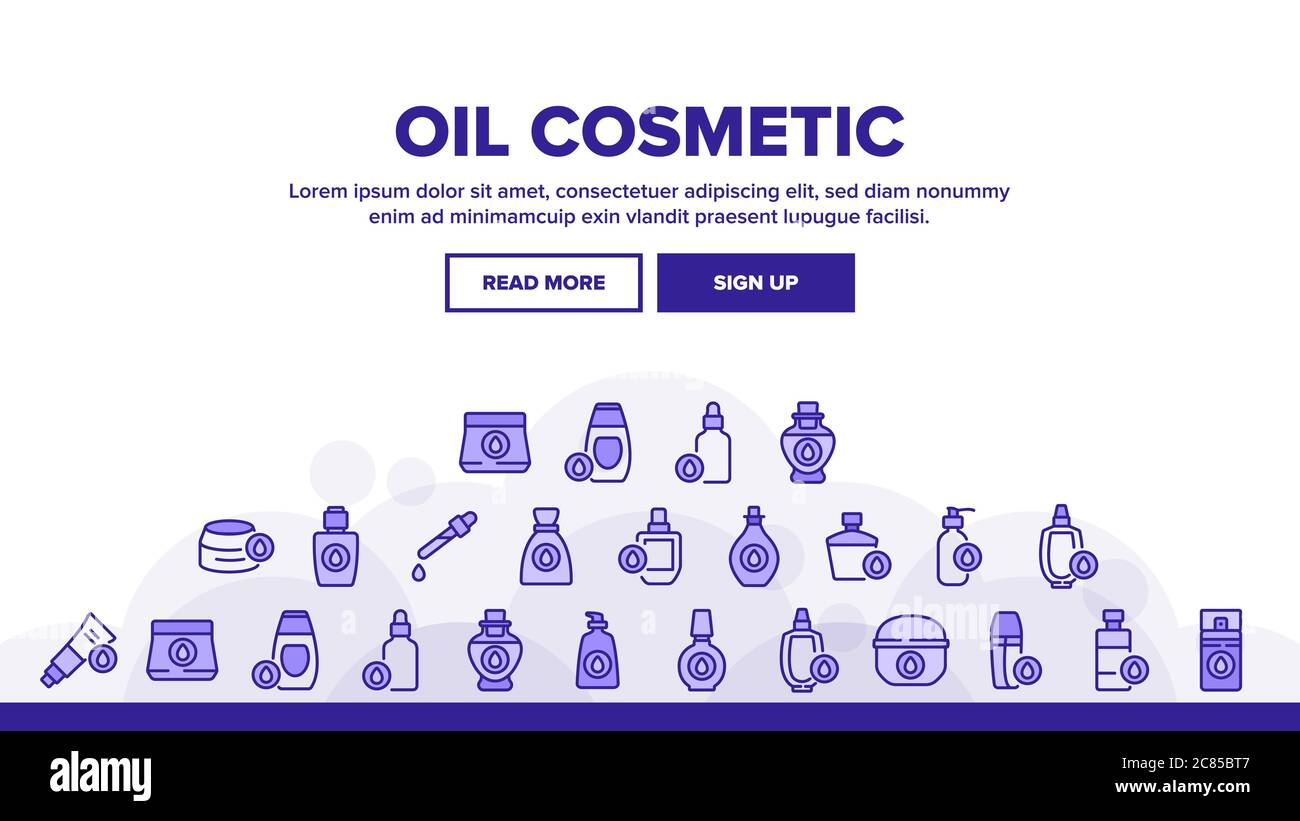 Oil Cosmetic Skin Care Landing Header Vector Stock Vector Image & Art ...