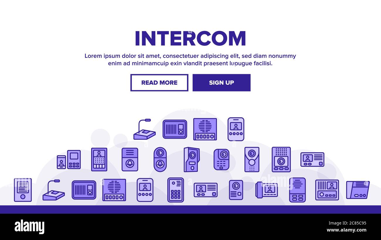 Intercom Communication Landing Header Vector Stock Vector Image & Art ...