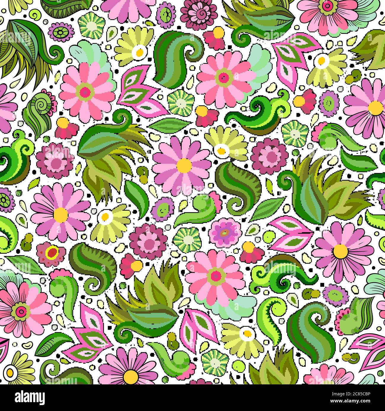 Cartoon cute hand drawn Spring seamless pattern Stock Vector Image ... Cartoon cute hand drawn Spring seamless pattern Stock Vector Image ...