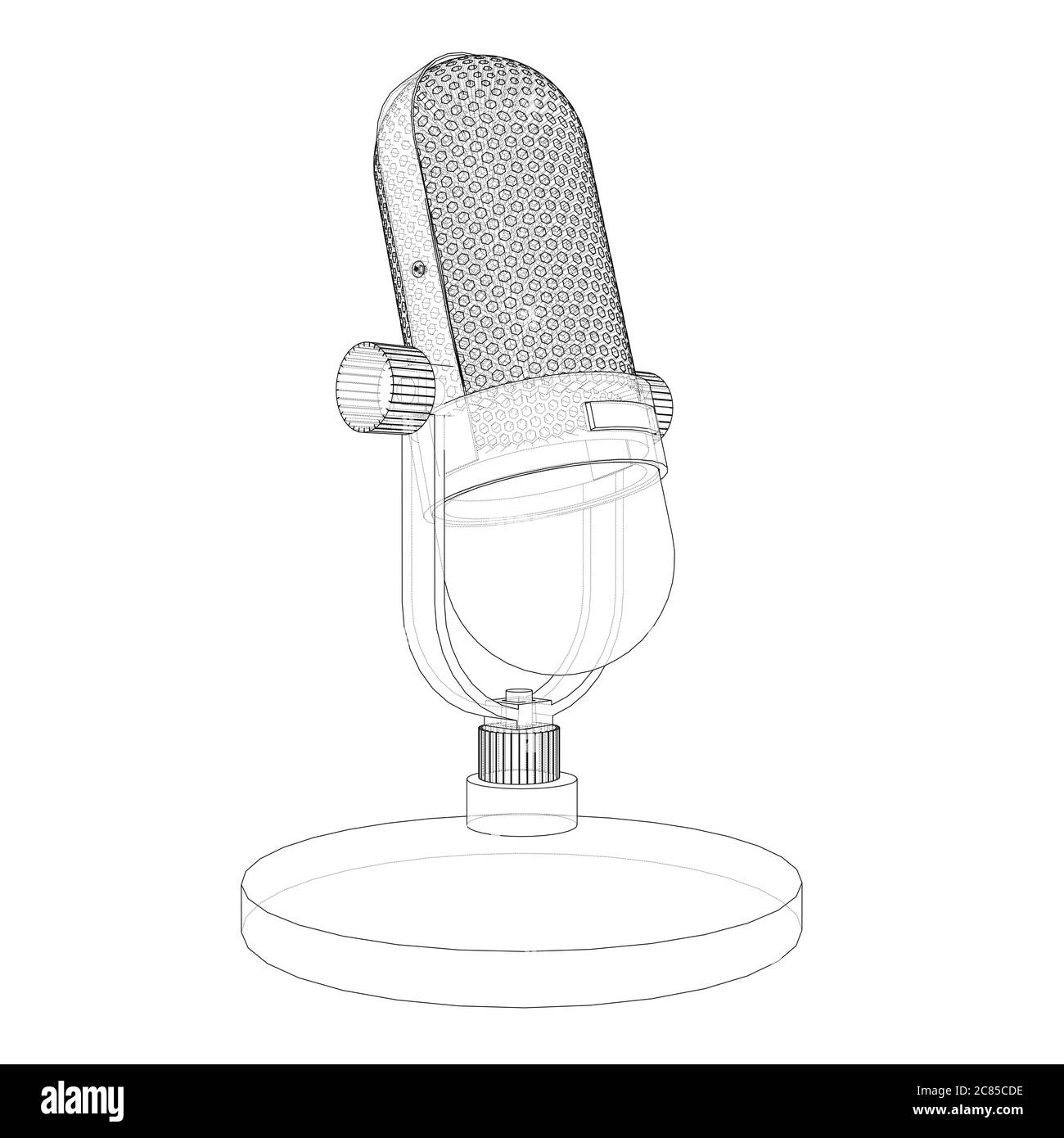 Outline vintage microphone Stock Photo - Alamy