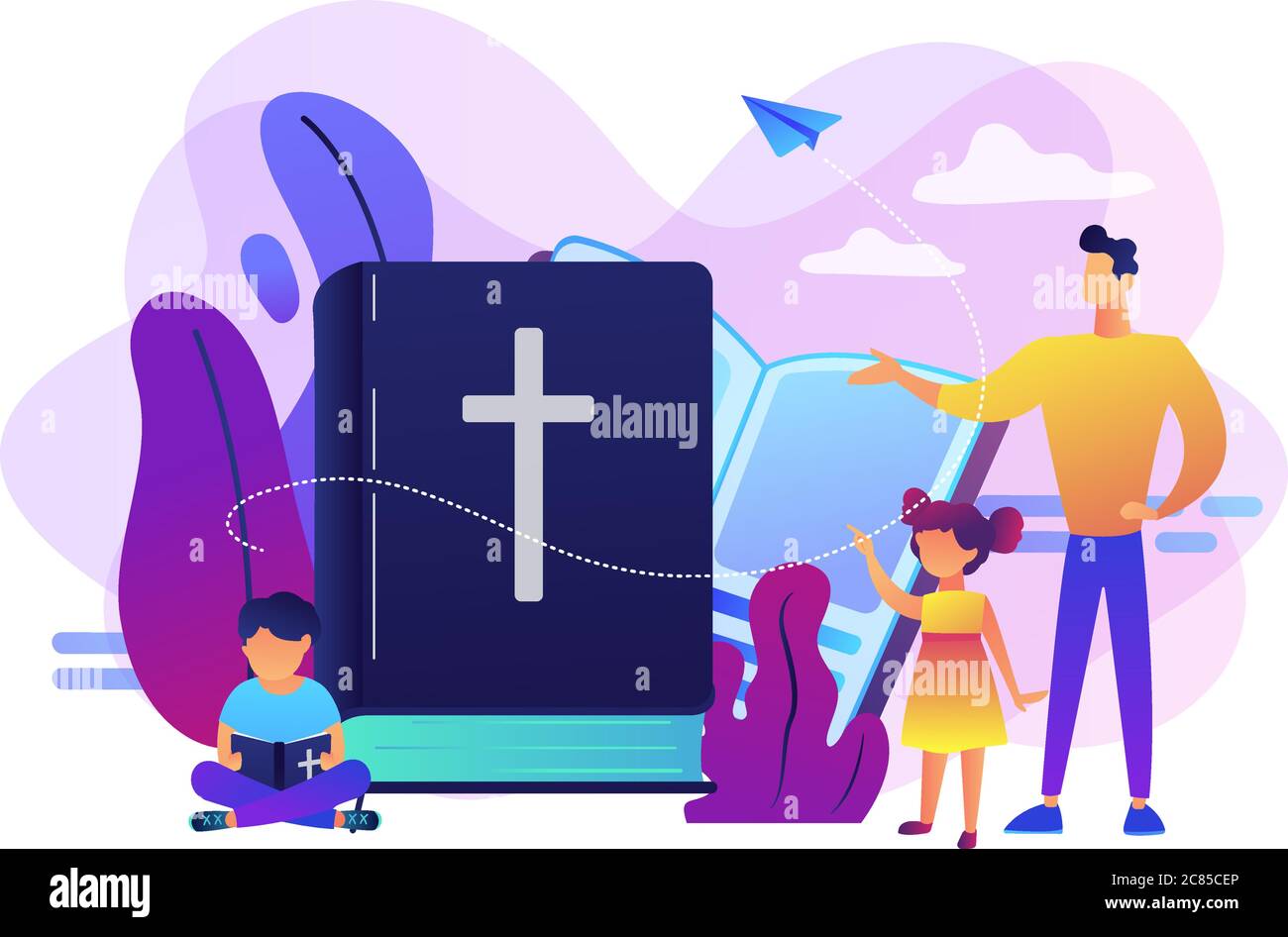 Religious summer camp concept vector illustration Stock Vector Image ...