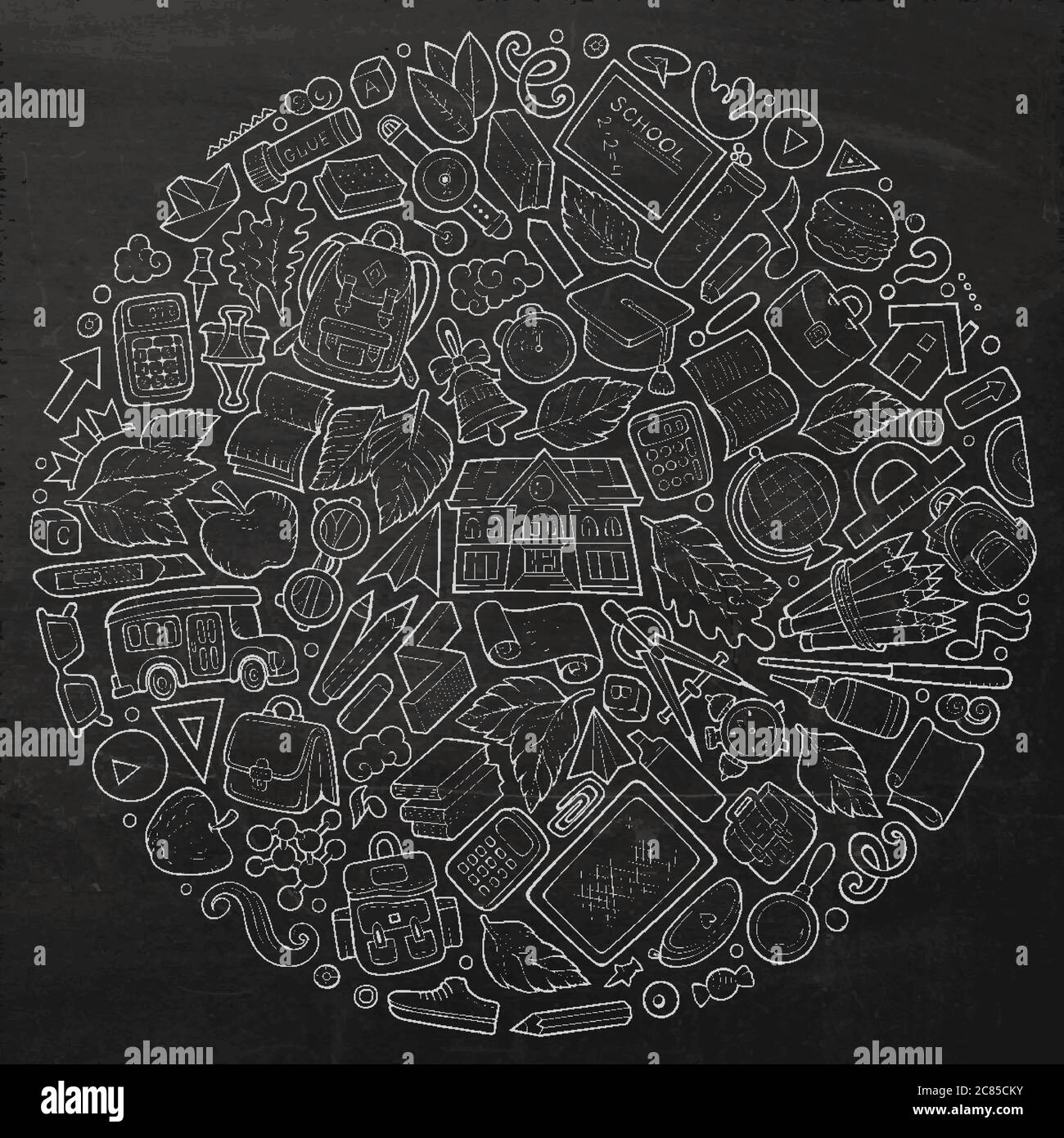 Line art vector hand drawn set of School cartoon doodle objects Stock Vector Image & Art - Alamy