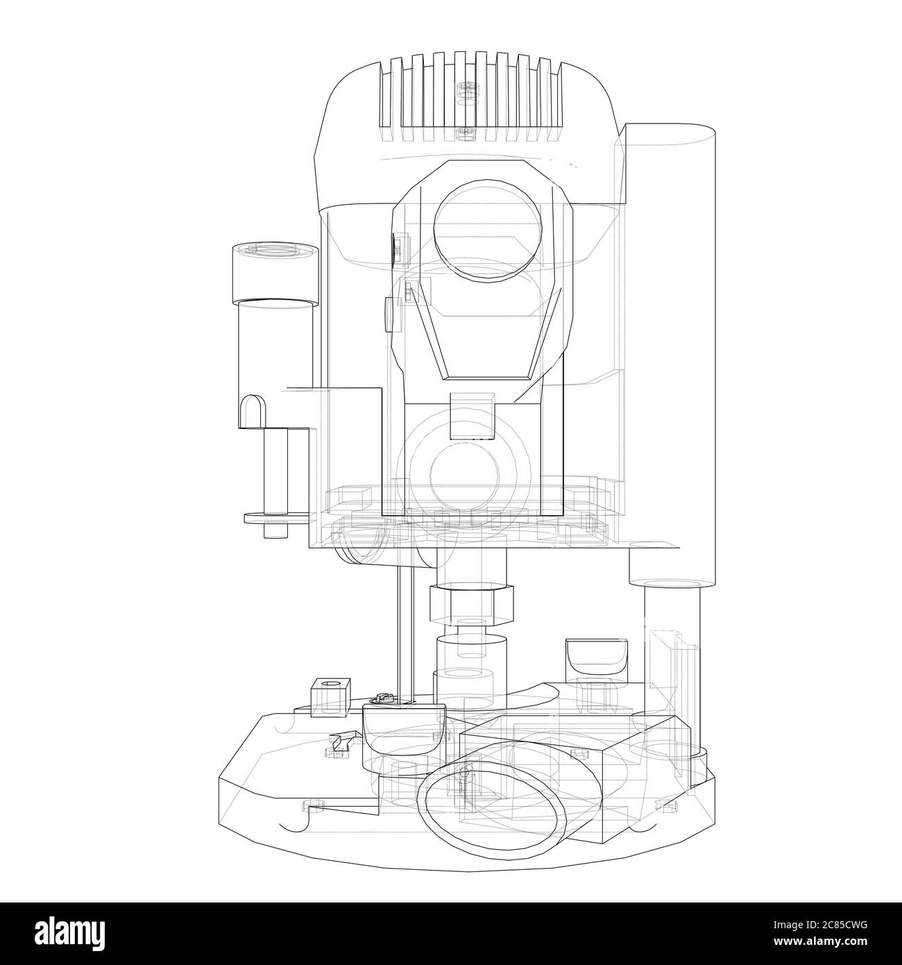 Milling machine 3d Black and White Stock Photos & Images - Alamy