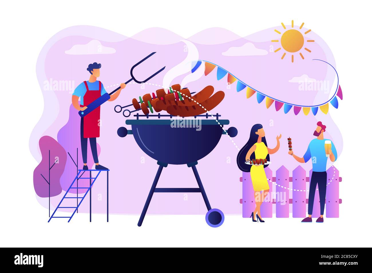 Backyard party concept vector illustration Stock Vector Image & Art - Alamy