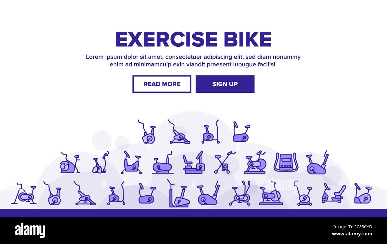 Exercise Bike Sport Landing Header Vector Stock Vector Image & Art - Alamy