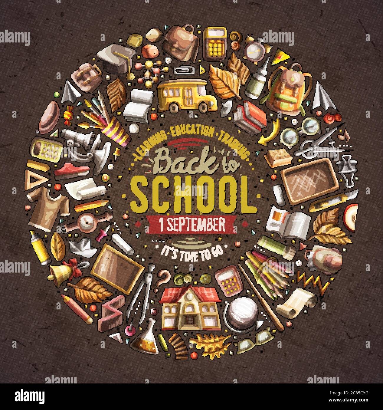 Set of School cartoon doodle objects, symbols and items Stock Vector Image & Art - Alamy