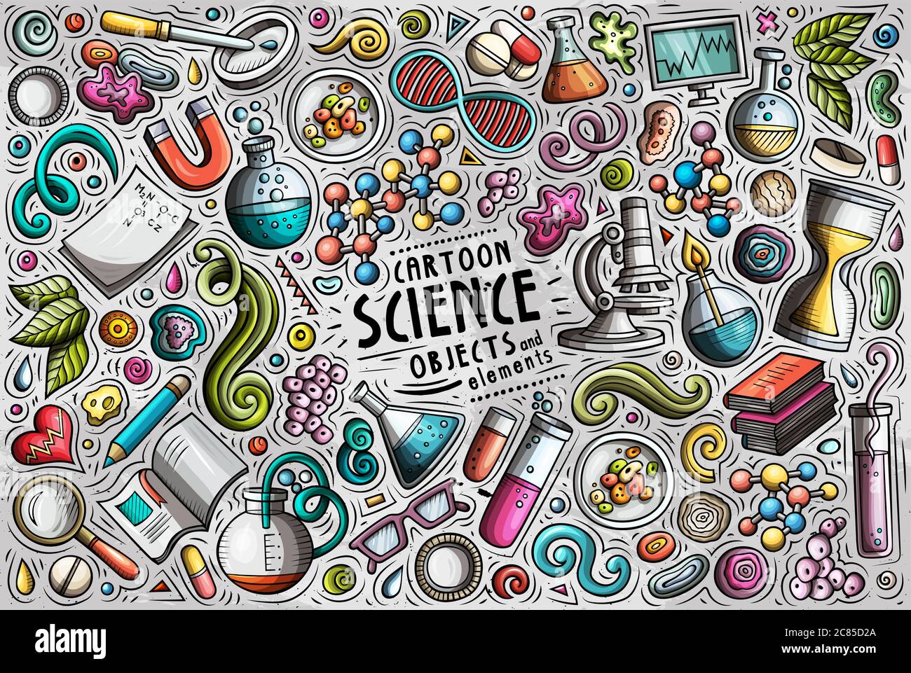 Vector set of Science theme items, objects and symbols Stock Vector ...