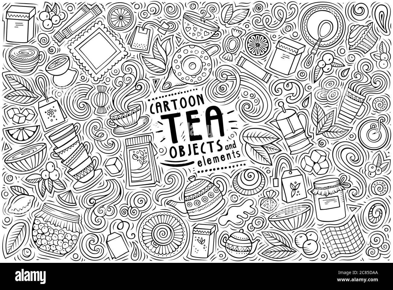 Vector set of Tea theme items, objects and symbols Stock Vector Image ...