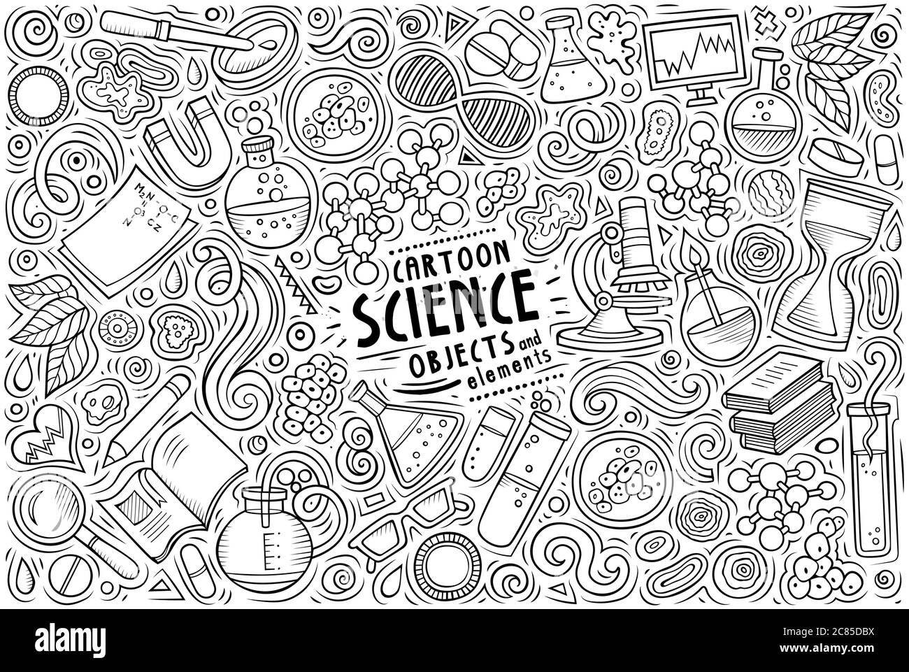 Vector set of Science theme items, objects and symbols Stock Vector ...