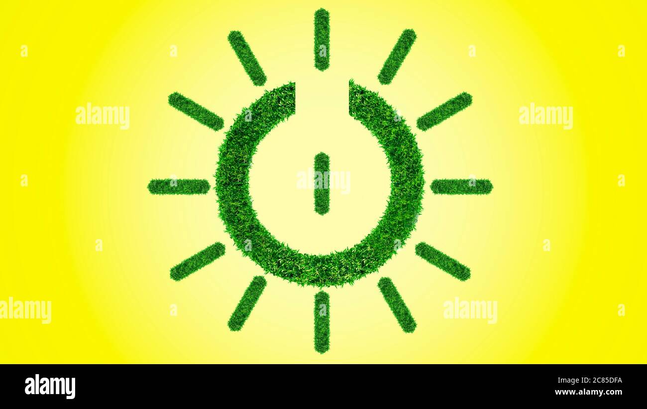 Power Green Button, Turn on Green Concept, Sustainable development ...